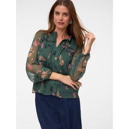 V&eacute;ro Moda Vero Moda Damen Chiffonbluse &raquo;VMMILLA LS TOP WVN GA NOOS&laquo; Kunstfaser, regular fit gr&uuml;n M