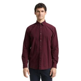 Tom Tailor Herren Tom Tailor Langarmhemd mit Karomuster rot M, N-Gr