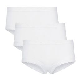 Jockey Damen Slip &raquo;Soft Stretch Lace&laquo; florales Muster, dehnbare Spitze wei&szlig; L