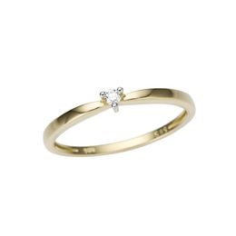 Firetti Damen Goldring &raquo;Schmuck Geschenk Gold 333 massiv&laquo; Made in Germany - mit Brillant wei&szlig; 16, 0,04 P2 = erkennbare Einschl&uuml;sse, Diamanten Gelbgold