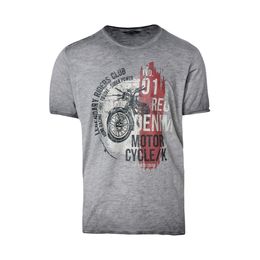 Koroshi T-Shirt Herren Gr&ouml;&szlig;e XL grau / dunkelrot / schwarz / wei&szlig;