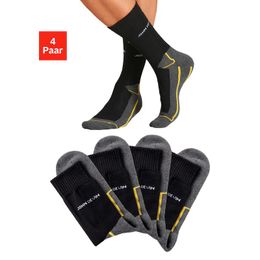 John Devin Damen Funktionssocken &raquo;Herrensocken mit Komfortb&uuml;ndchen&laquo; Packung, 4 Paar tlg. mit Sohlen &uuml;ber Zehen und hoch Fersenpl&uuml;sch schwarz 47-48