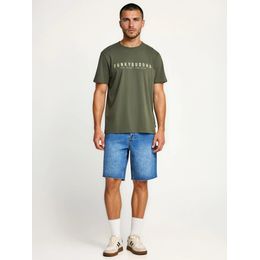 Funky Buddha T-Shirt Herren Gr&ouml;&szlig;e M dunkelgr&uuml;n / wollwei&szlig;