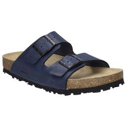 Josef Seibel Damen Pantolette &raquo;Hermine 01&laquo; , Plateau Sandale, Sommerschuh, Hausschuh mit komfortablem Fu&szlig;bett blau 39