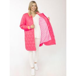 Zwillingsherz Damen Kurzmantel &raquo;&bdquo;Shine Hope Smile&ldquo;&laquo; farbig gestreifte B&uuml;ndchen, Herzfutter, Rei&szlig;verschluss, Taschen XXL