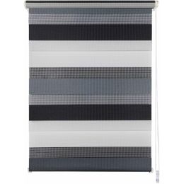 mydeco Doppelrollo &raquo;Just-Triple&laquo; Lichtschutz ohne Bohren freih&auml;ngend grau Polyester 160cm, einseitig verschiebbar, 60cm