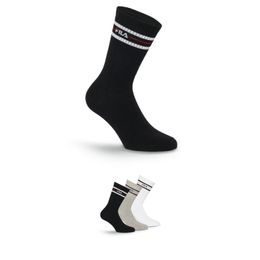 Fila Damen Socken &raquo;UNISEX LIFESTYLE PLAIN SOCKS&laquo; 3 Paar, 3 Paar tlg. mit Logo-Schriftzug schwarz 35-38