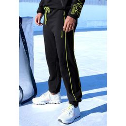 Le Jogger Performance Herren Sporthose mit praktischen Rei&szlig;verschlusstaschen und Kontrastdetails schwarz XL (56/58), XXL