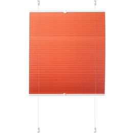 K-home Plissee &raquo;Siena&laquo; verdunkelnd energiesparend ohne Bohren orange Obermaterial: 100% Polyester 130cm, zweiseitig verschiebbar, 50cm