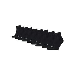 Puma Damen Puma Kurzsocken &raquo;Puma UNISEX QUARTER PLAIN 9P ECOM&laquo; 9 Paar tlg. Atmungsaktiv, feuchtigkeitsregulierend, Rippenb&uuml;ndchen schwarz 47-49