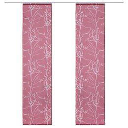 OTTO home Schiebegardine &raquo;Anna&laquo; Klettband 1 Stk. tlg. Inkl. Befestigungszubeh&ouml;r, Breite: 57 cm rot Ausbrenner, Polyester, Viskose 145cm, Klettband, 
