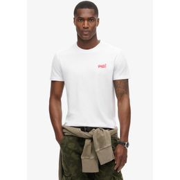 Superdry Herren Rundhalsshirt &raquo;ESSENTIAL LOGO EMB TEE&laquo; aus Baumwolle und Single Jersey, Slim Fit, Kurzarm, h&uuml;ftlang wei&szlig; XXL