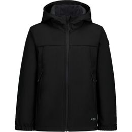 Icepeak Damen Softshelljacke &raquo;Icepeak KONAN JR&laquo; mit Kapuze mit Rei&szlig;verschlusstaschen, atmungsaktiv, schnell trocknend, winddicht schwarz 140