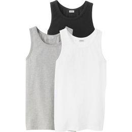 bonprix Kinder bonprix Unterhemd Packung, 3 Stk. im 3er-Pack, aus weicher Baumwolle, normale Passform, &auml;rmellos wei&szlig; 140/146, 3 Stk., N-Gr