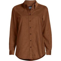 LANDS' END Feincord-Hemdbluse f&uuml;r Damen, Damen, size: regular, Orange, Baumwolle, by Lands' End