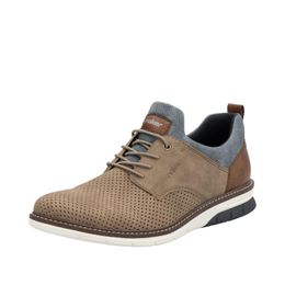Rieker Herren Slip-On Sneaker Schlupfschuh, Halbschuh, Freizeitschuh mit Pr&auml;gung beige 42