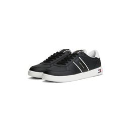 Tommy Jeans Herren Sneaker &raquo;LIGHTWEIGHT FLAG LEATHER COURT&laquo; Freizeitschuh, Halbschuh, Schn&uuml;rer mit Logoflagge im Plateau 41