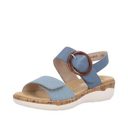 Remonte Damen Keilsandalette Sommerschuh, Riemchensandale, praktische Klettverschl&uuml;sse blau 40