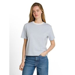 Tom Tailor Denim Damen Tom Tailor Denim T-Shirt mit Streifen Muster blau XS