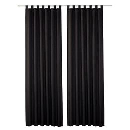 WIRTH Vorhang &raquo;Lahnstein&laquo; Schlaufen 2 Stk. tlg. schwarz Polyester 145cm, Schlaufen, 132cm