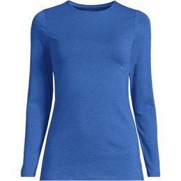 LANDS' END Shirt aus Baumwolle/Modal-Mix mit Rundausschnitt f&uuml;r Damen, Damen, size: regular, Blau, Elasthan/Baumwolle Modal, by Lands' End