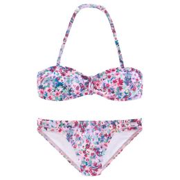 s.Oliver M&auml;dchen s.Oliver Bandeau-Bikini &raquo;Scatter Kids&laquo; mit sommerlichem Blumendruck lila 170/176, N-Gr