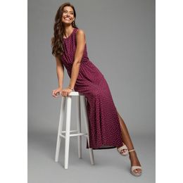 Laura Scott Damen Jerseykleid bodennah geschnitten, aus Single Jersey, gebl&uuml;mt oder gepunktet lila 44, N-Gr