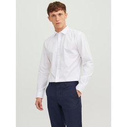 Jack & Jones Jack & Jones Herren Langarmhemd &raquo;JJJOE SHIRT LS PLAIN&laquo; Materialmix, slim fit wei&szlig; M, N-Gr