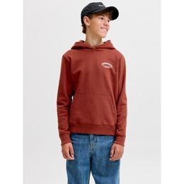 Jack & Jones Jack & Jones Junior Jungen Kapuzensweatshirt &raquo;JJEBRANDES BACKP RELAXED SWEAT H SN JNR&laquo;, Baumwollmischung, relaxed fit braun 164