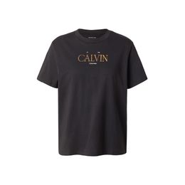 Calvin Klein Jeans T-Shirt 'CLASSIC' Damen Gr&ouml;&szlig;e M gold / schwarz