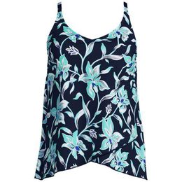 LANDS' END Tankinitop mit Tulpensaum chlorresistent f&uuml;r Damen, Damen, size: regular, Blau, Nylon-Mischung, by Lands' End