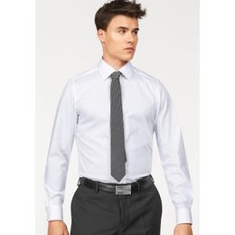 Bruno Banani Herren Langarmhemd &raquo;Slim-fit&laquo; Formbest&auml;ndig durch Elastananteil wei&szlig; 41/42 (L), D-Gr
