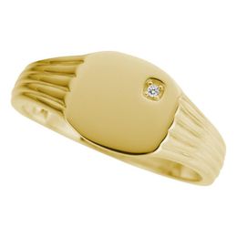 Firetti Herren Fingerring &raquo;Schmuck Geschenk Gold 333 Herrenring Goldring Platte&laquo; mit Brillanten gold 21, 0,01 P2 = erkennbare Einschl&uuml;sse, Diamanten 