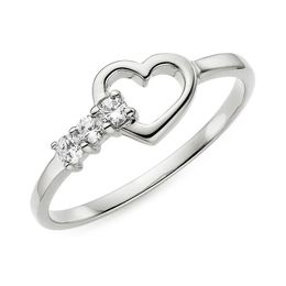 Aniston Jewelry & Watches Damen Aniston JEWELRY & WATCHES Fingerring &raquo;Schmuck Geschenk Silbering mit Herzchen&laquo; mit Zirkonia (synth.) silber 54, Silber