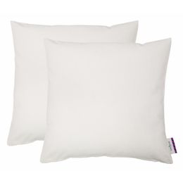 Tom Tailor HOME Dekokissen &raquo;Dove&laquo; unifarben, Kissenh&uuml;llen ohne F&uuml;llung, 2er Pack beige Baumwolle B/L: 48cm x 48cm, 2 Stk.