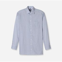 OLYMP Herren OLYMP Langarmhemd &raquo;Luxor modern fit&laquo; modern fit, Businesshemd, gemustert, New Kentkragen blau 42, N-Gr