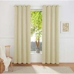 OTTO home Vorhang &raquo;SOLA&laquo; &Ouml;sen 1 Stk. tlg. blickdicht, &Ouml;sen-Aufh&auml;ngung, w&auml;rmeabweisend,, 1er oder 2er Set beige Polyester, Polyester 175cm, &Ouml;sen, 130cm
