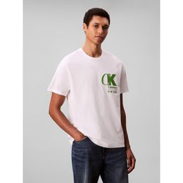 Calvin Klein Herren T-Shirt &raquo;SS 20S EU CK OVERLAP GRAPHIC TEE&laquo; Mit Rundhalsausschnitt, regular fit wei&szlig; M
