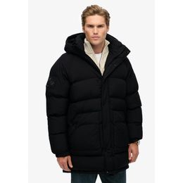 Superdry Herren Steppjacke &raquo;XPD LONGLINE BAFFLE PARKA&laquo; mit Kapuze mit Markenlabel, aus Polyester, pflegeleicht, Oversize-Passform schwarz M