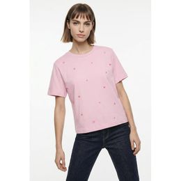 V&eacute;ro Moda Vero Moda Damen T-Shirt &raquo;VMSOLA METTE SS TOP BOX JRS&laquo; Baumwolle rosa M