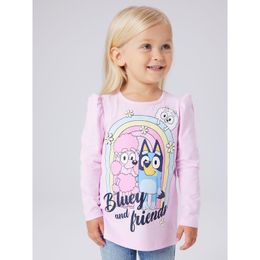 name it M&auml;dchen Langarmshirt &raquo;NMFJESSIE BLUEY LS TOP BOX NOOS SKY&laquo; rosa 92