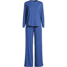 LANDS' END Pyjama-Set mit Cooling-Finish in Plus-Gr&ouml;&szlig;e, Damen, size: plus, Blau, by Lands' End