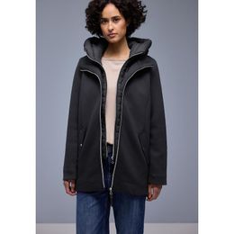 Street One Damen Street One Langjacke mit Kapuze im Doppel-Layer-Look und mit Kapuze 34