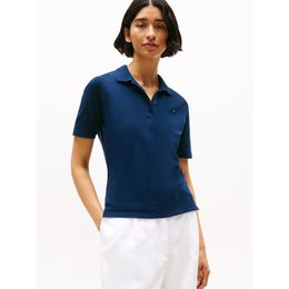 Tommy Hilfiger Damen Poloshirt &raquo;1985 REG PIQUE POLO&laquo; mit Logo-Stickerei, Seitenschlitze, Regular Fit blau S (36)