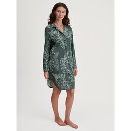 Calida Damen Calida Nachthemd &raquo;Favourites Glow&laquo; Knopfleiste, Single Jersey Qualit&auml;t, weich, floraler Print gr&uuml;n XS (36/38), N-Gr