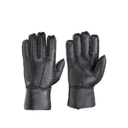 Pearlwood Damen Pearlwood Lederhandschuhe &raquo;BELL&laquo; warm gef&uuml;ttert, h&ouml;herer Schaft schwarz 10