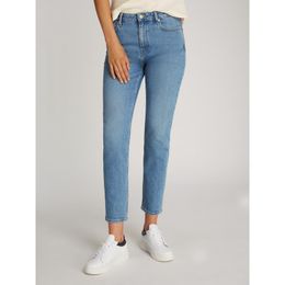 Tommy Hilfiger Damen Slim-fit-Jeans &raquo;Slim Cigarette High Waist&laquo; mit Logo-Badge, in blauer Waschung 27, L&auml;nge 32