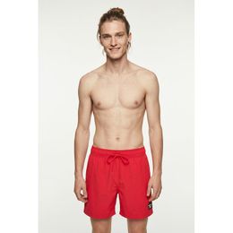 Reebok Herren Badeshorts &raquo;Ace&laquo; mit kleinen Seitenschlitzen, Eingriff-Taschen seitlich rot M, N-Gr
