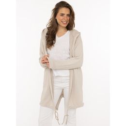 Zwillingsherz Damen Jerseymantel &raquo;"Positive Mind"&laquo; mit hohem Baumwollanteil, sommerliche leichte Sweatware beige L/XL