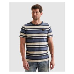 PME-Legend Pme Legend Herren PME LEGEND T-Shirt &raquo;Short sleeve r-neck slub striped jersey&laquo; mit Logo Stickerei 3XL